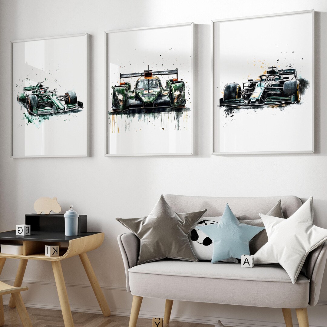 Race Cars Formula 1 Sport Car Wall Art Decor Printable Vehicle Poster ...