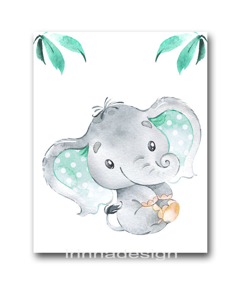 Elephant Neutral Baby Girl Boy Nursery Wall Art Poster Print - Etsy