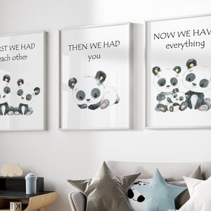 Panda Wall Decor Baby Boy Nursery Art Kids Room Quotes Child - Etsy