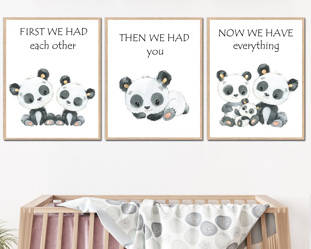 Panda Wall Decor Baby Boy Nursery Art Kids Room Quotes Child - Etsy