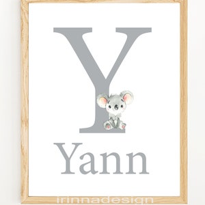 Letter Initial Prints Custom Name Sign Poster Child Nursery - Etsy