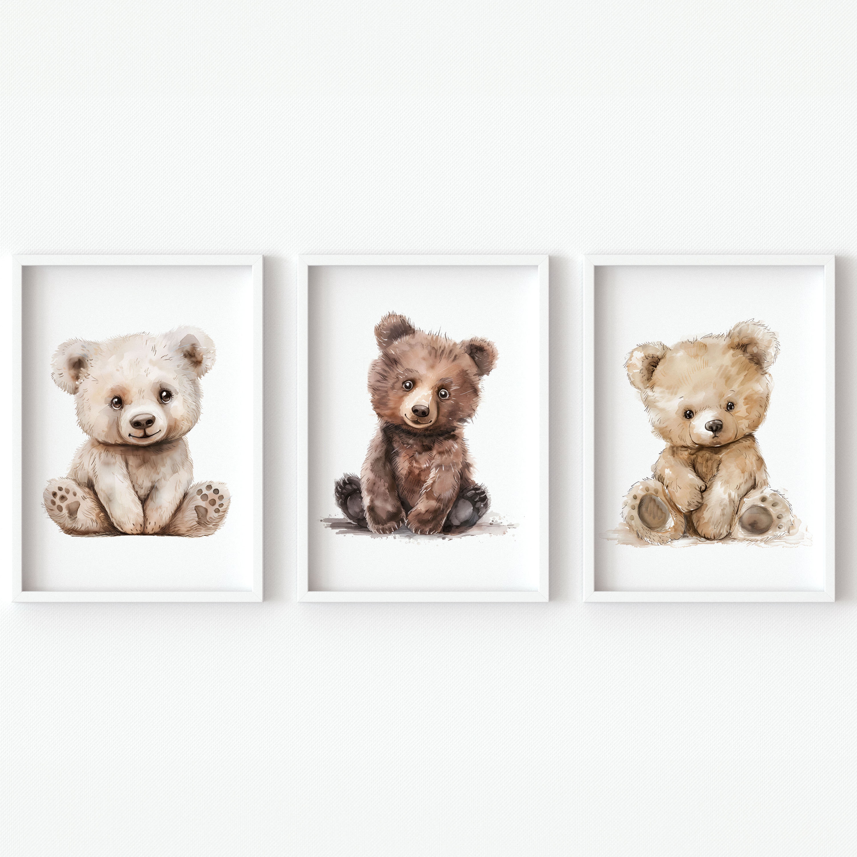 Brown Bear Art Printable Baby Boy Nursery Wall Decor Neutral Kids ...