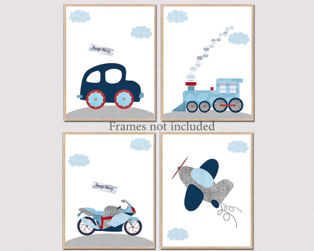Transportation Baby Boy Room Decoration Nursery Wall Art Print Plane ...