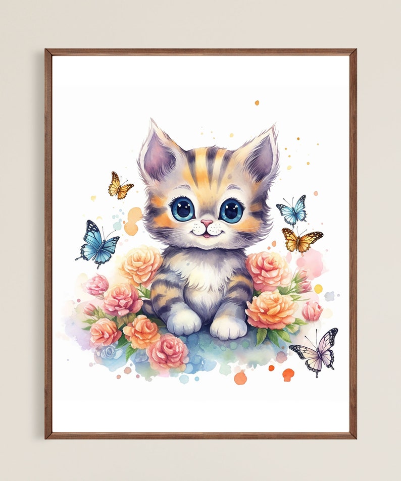 Cats Personalized Baby Name Kittens Kids Bedroom Decor Custom Nursery ...