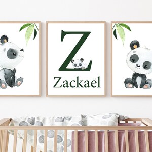 Baby Panda Name Print Boy Nursery Wall Art Decor Letter - Etsy