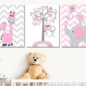 Childrens Art Prints Baby Girl Nursery Wall Decor Set of 3 - Etsy