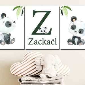 Baby Panda Name Print Boy Nursery Wall Art Decor Letter - Etsy