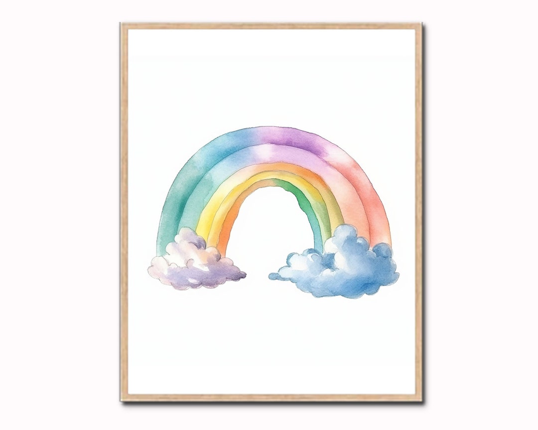 Baby Girl Nursery Decor Rainbow Boy Room Wall Art Print Posters Child ...