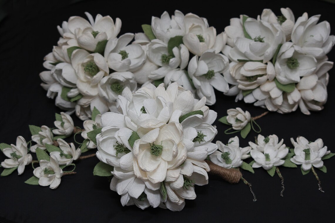 Rustic Wedding Bouquet Rustic Magnolias Bouquet - Etsy