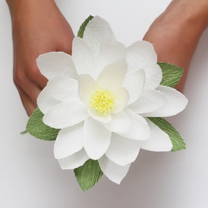 Paper Lotus Flower 3 Pcs, Christmas Flowers, Wedding Decor, White Lotus ...