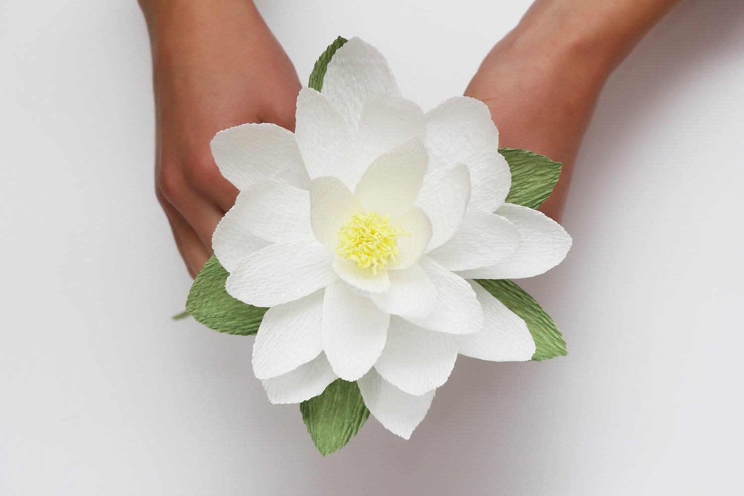 Paper Lotus Flower 3 Pcs, Christmas Flowers, Wedding Decor, White Lotus ...