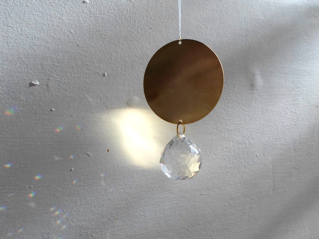 Helios Crystal Ball Suncatcher, 30mm, Gold and Clear, to Hang and ...