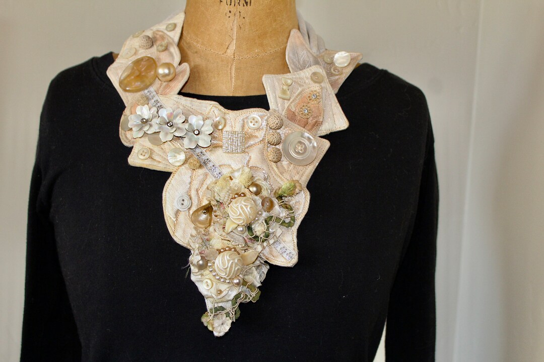 Collage Bib Necklace - "she Wore Poetry Around Her Neck!" - Etsy
