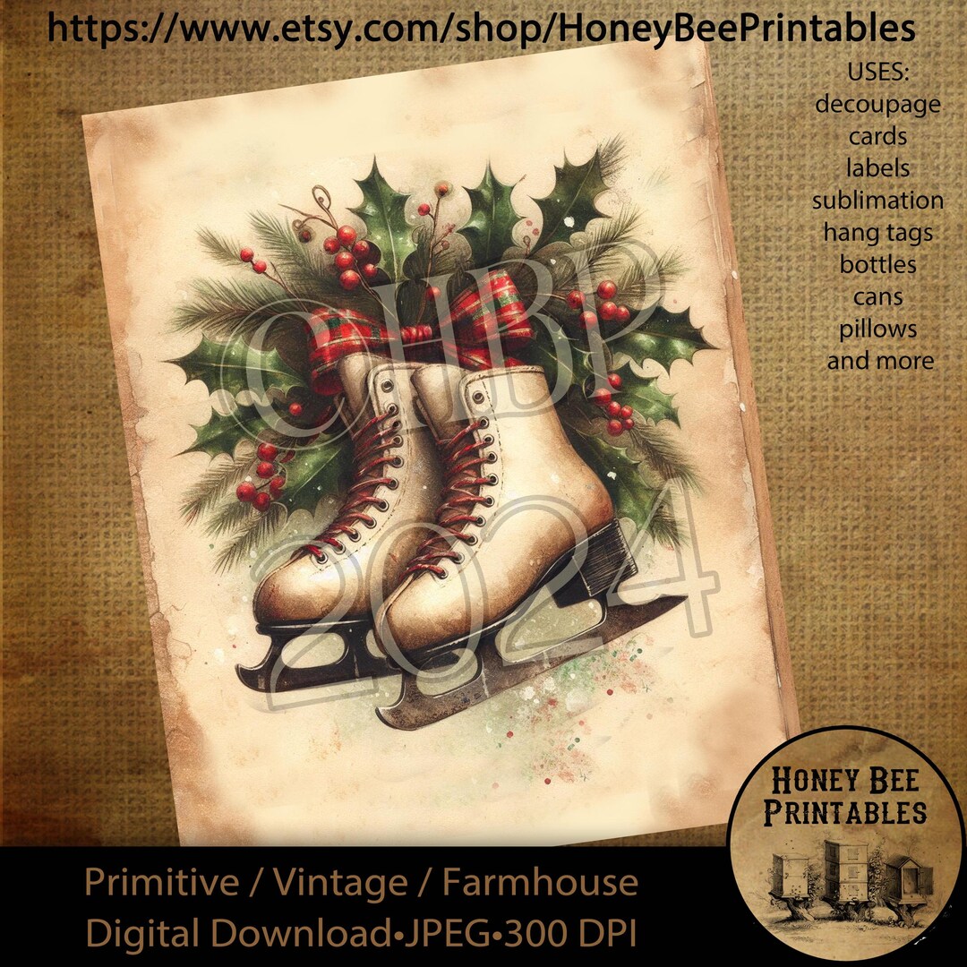 Digital Download, Printable, Decoupage, Primitive, Farmhouse, Craft ...