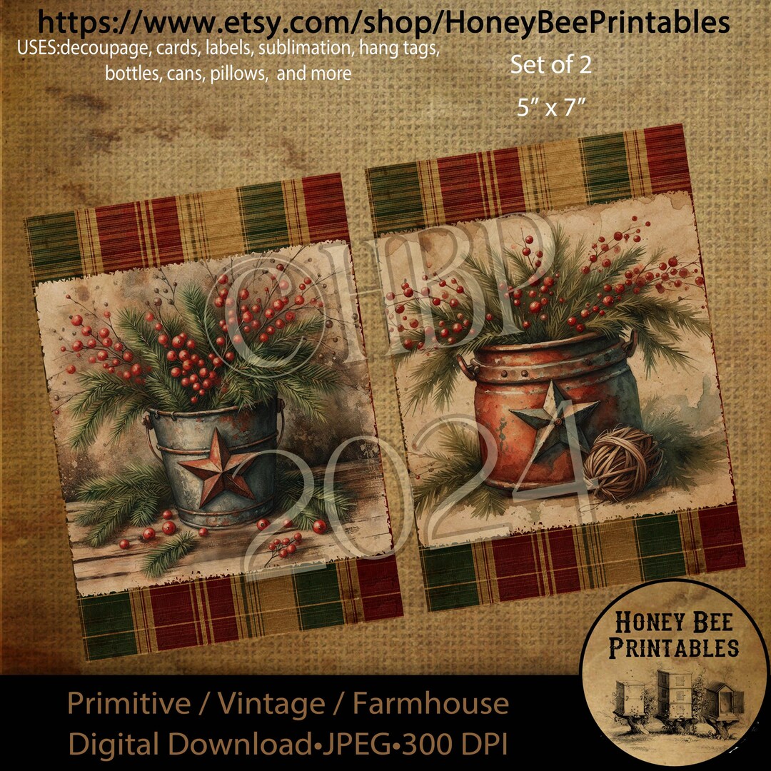 Digital Download, Digital Art, Printable, Decoupage, Primitive, Craft ...
