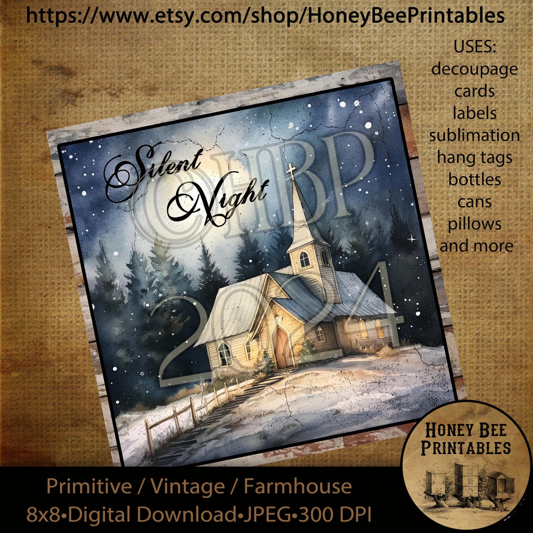 Vintage Primitive Instant Download Printable Decoupage, Christmas ...