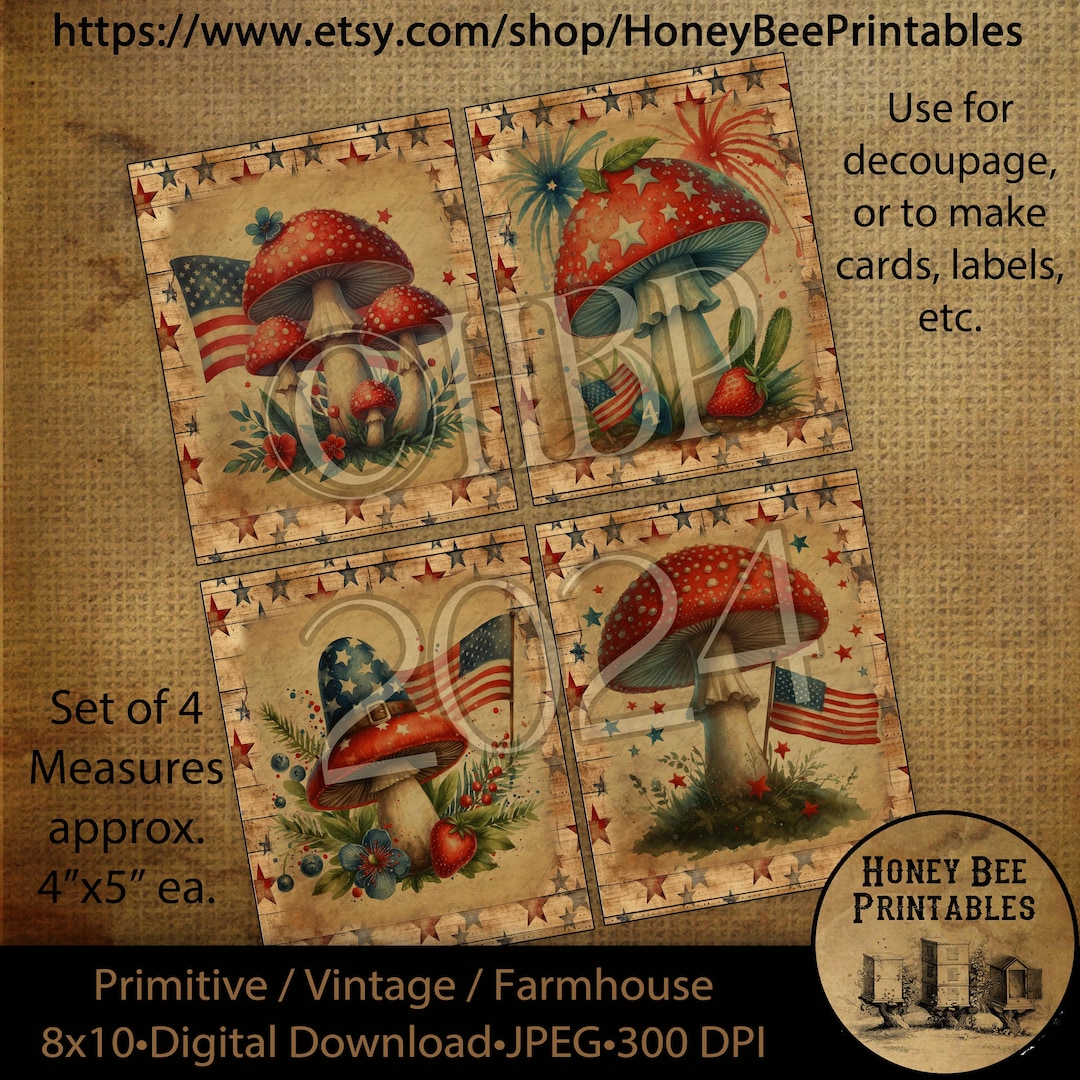 Vintage Primitive Farmhouse Digital Download Printable Decoupage ...