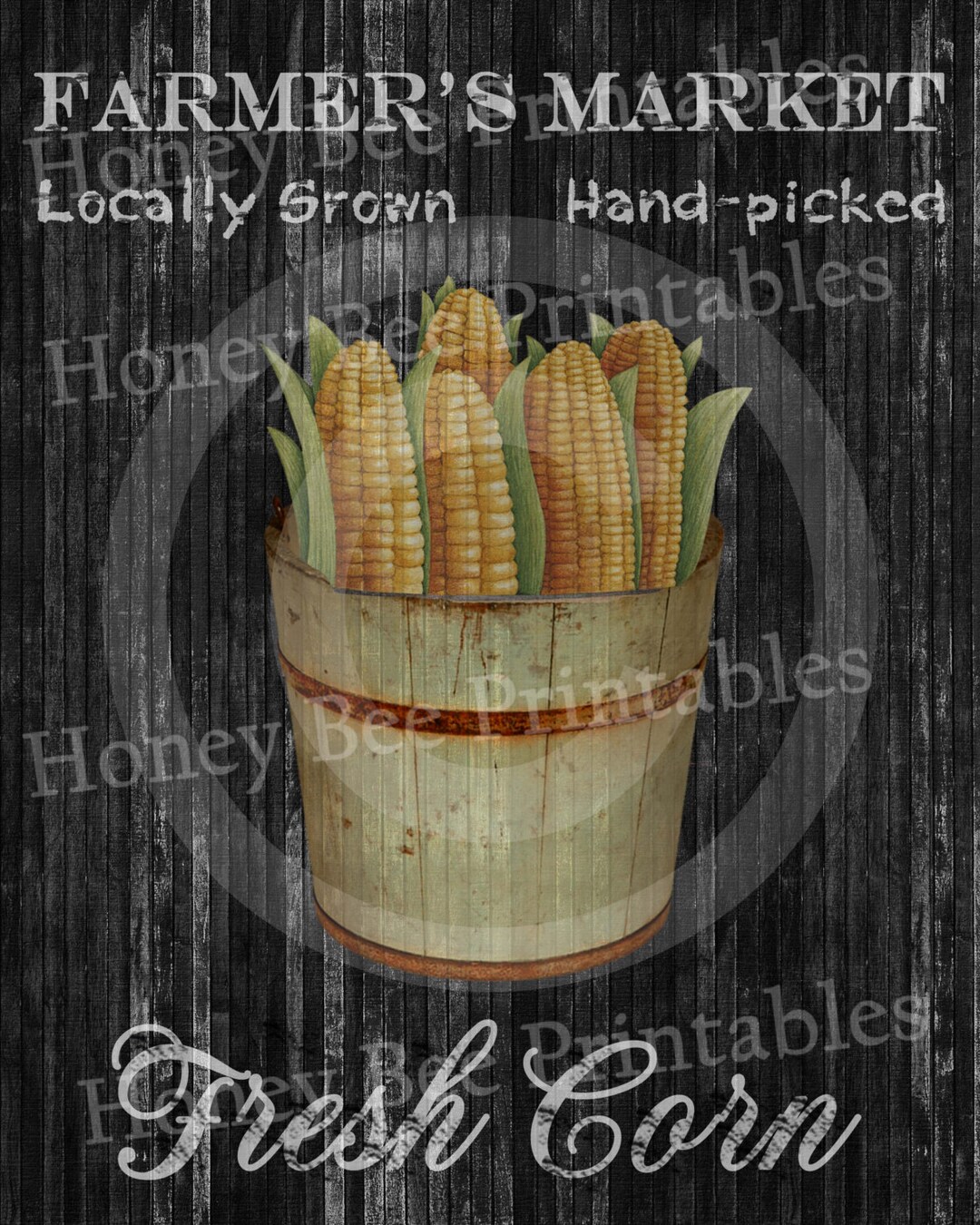 Primitive Autumn Fall Farmer's Market Corn - 8x10 Instant Folk Art ...