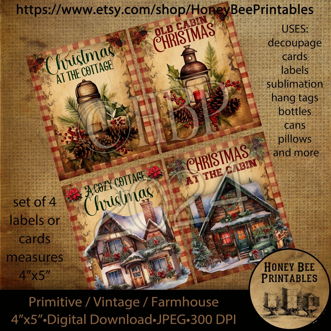 Vintage Primitive Instant Download Printable Decoupage, Country ...