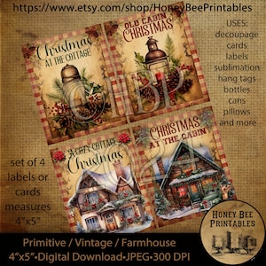 Vintage Primitive Instant Download Printable Decoupage, Country ...