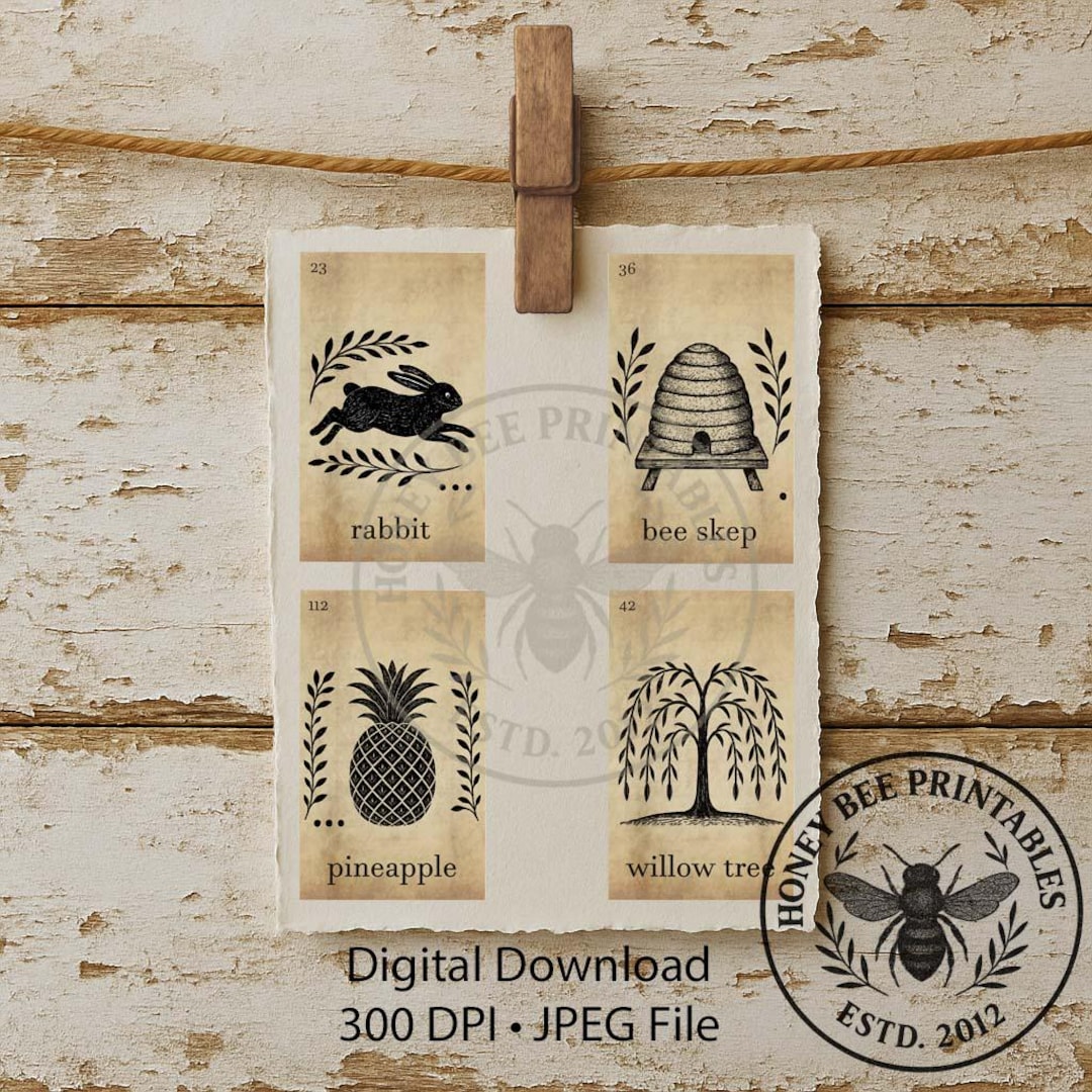 Digital Download, Printable, Farmhouse, Vintage, 3x5, Flash Cards ...