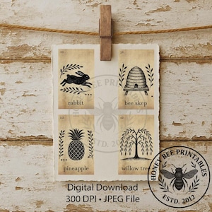 Digital Download, Printable, Farmhouse, Vintage, 3x5, Flash Cards ...