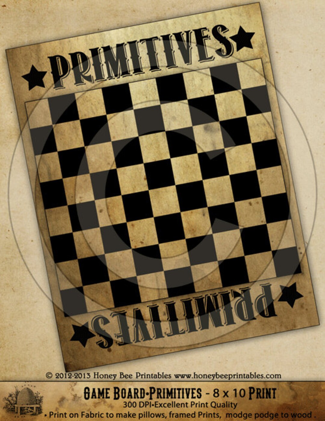 Game Board Primitives Grungy-printable Digital Feedsack Logo JPEG File ...