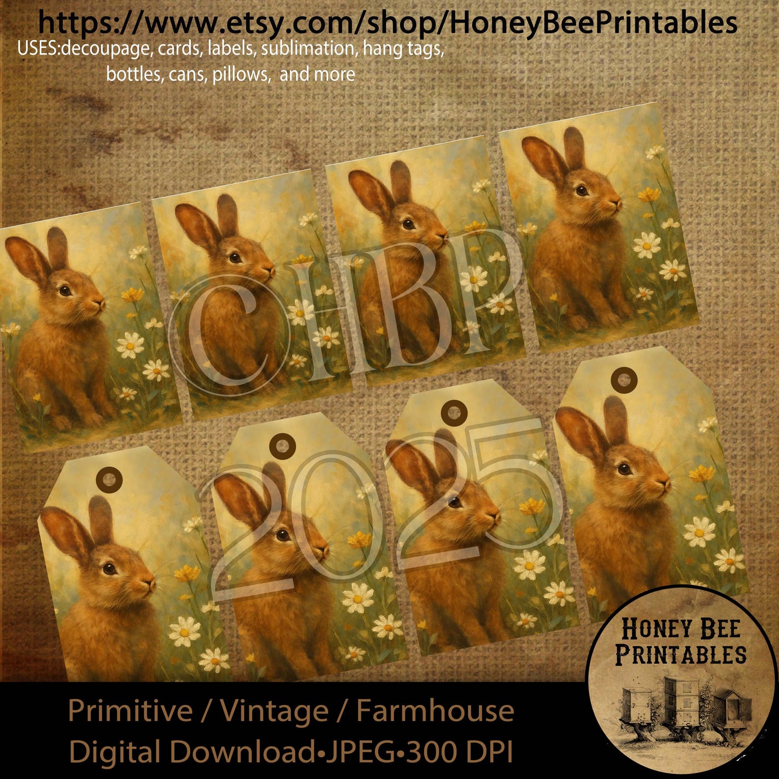 Digital Download, Printable, Decoupage, Primitive, Vintage, Rustic, ATC ...