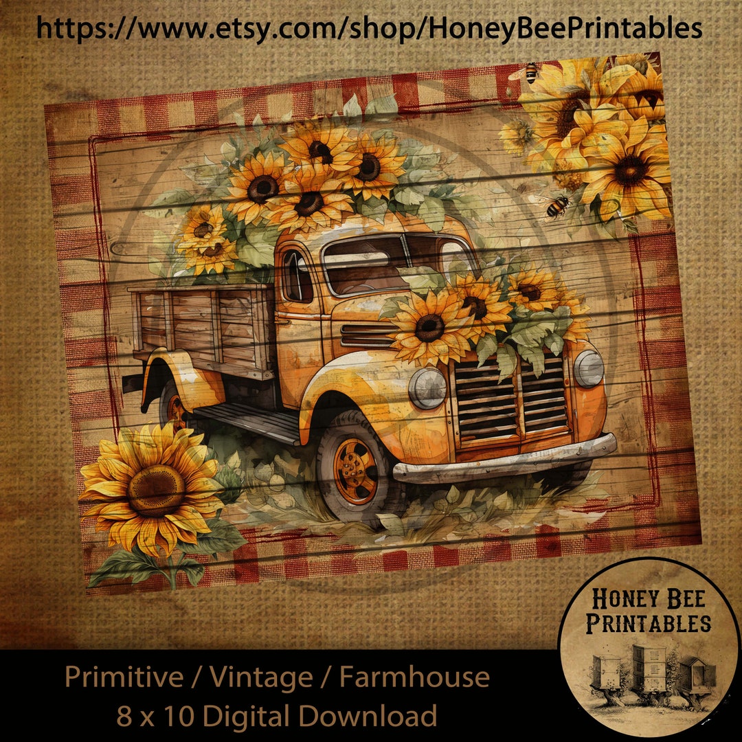 Vintage Primitive Farmhouse Digital Download Printable Sublimation ...