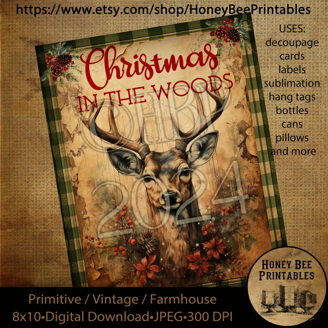 Vintage Primitive Instant Download Printable Decoupage, Vintage ...