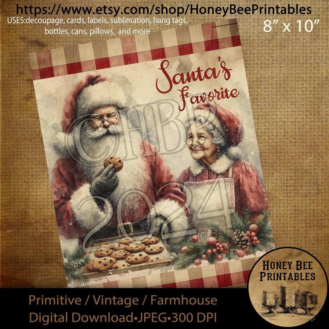 Digital Download, Printable, Decoupage, Vintage, Primitive, Farmhouse ...