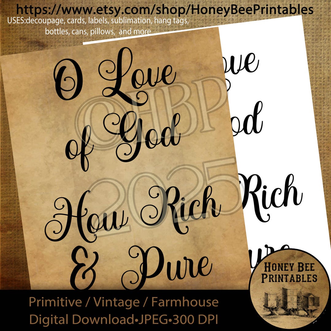 Digital Download, Printable, Decoupage, Primitive, Craft Supplies ...