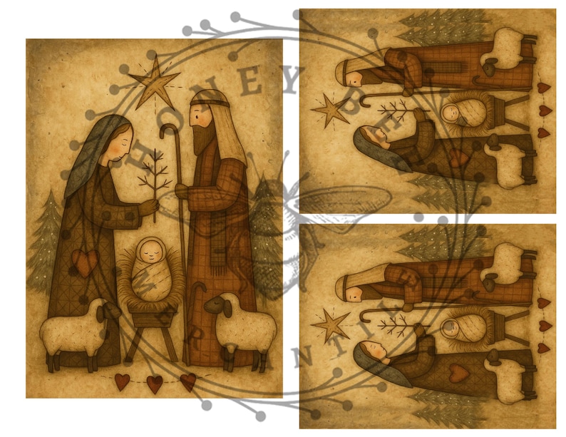 Digital Download, Rustic, Printable, Decoupage, Primitive, Vintage, 5x7 ...