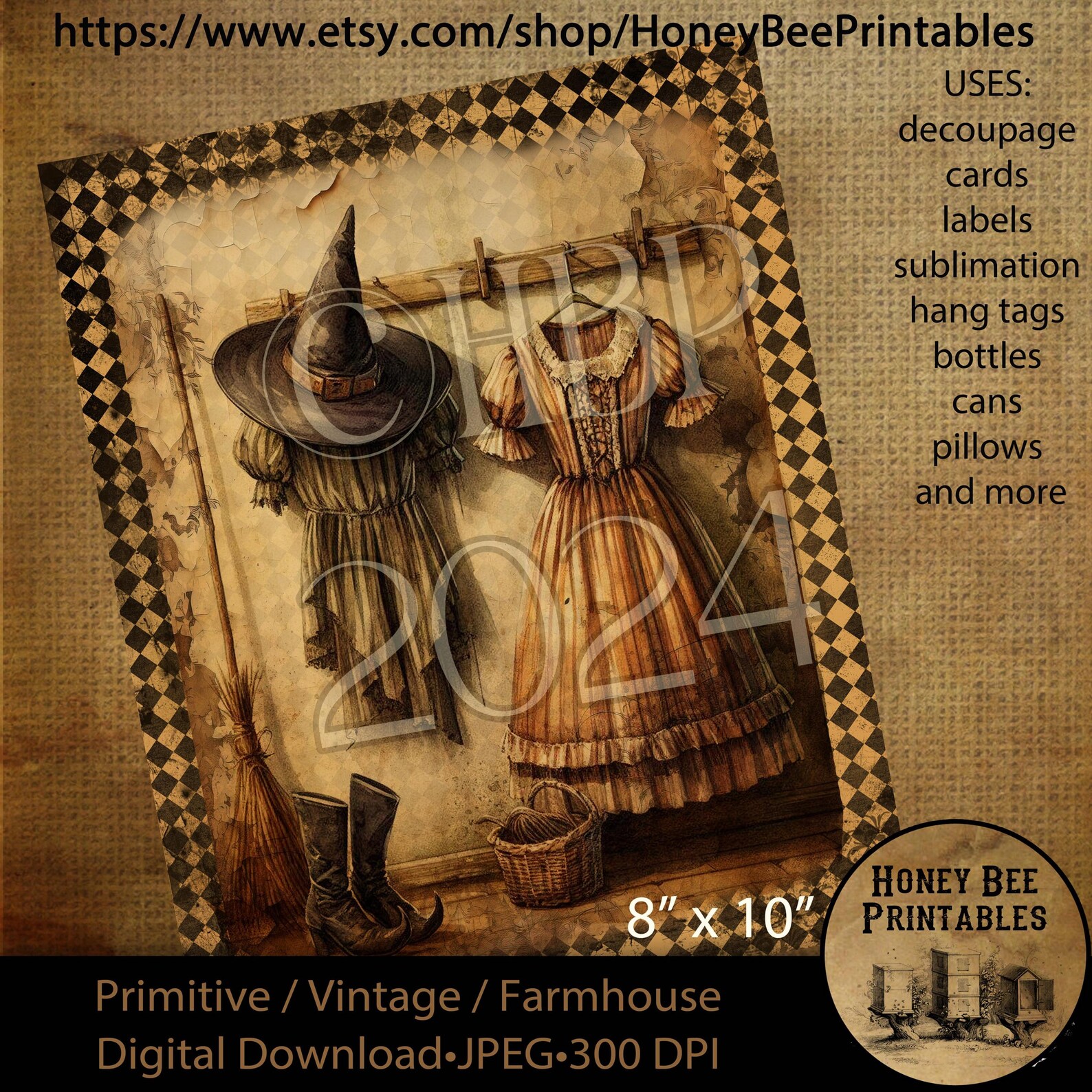 Digital Download, Printable, Decoupage, Vintage, Primitive, Fall ...