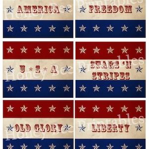 Primitive American Patriotic Red White Blue Pantry Labels 15014 ...