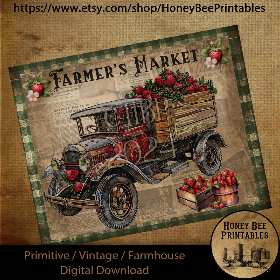 Vintage Primitive Farmhouse Digital Download Printable Sublimation ...