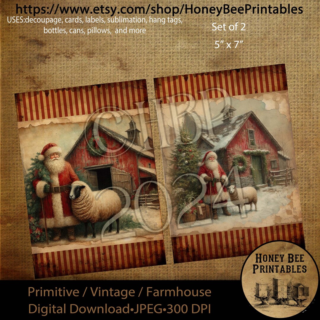 Digital Download, Digital Art, Printable, Decoupage, Primitive, Craft ...