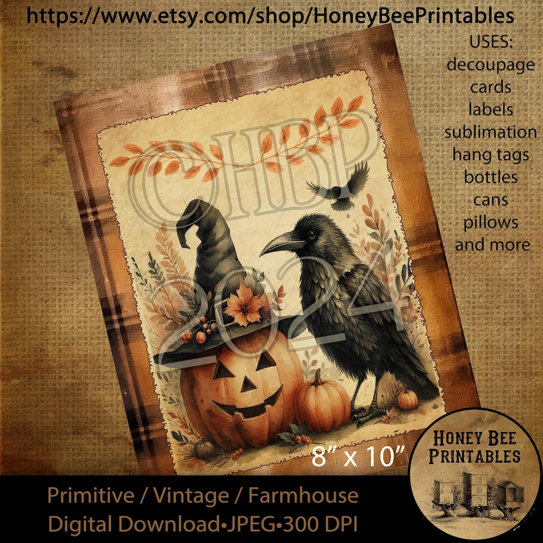Digital Download, Printable, Decoupage, Vintage, Primitive, Fall ...