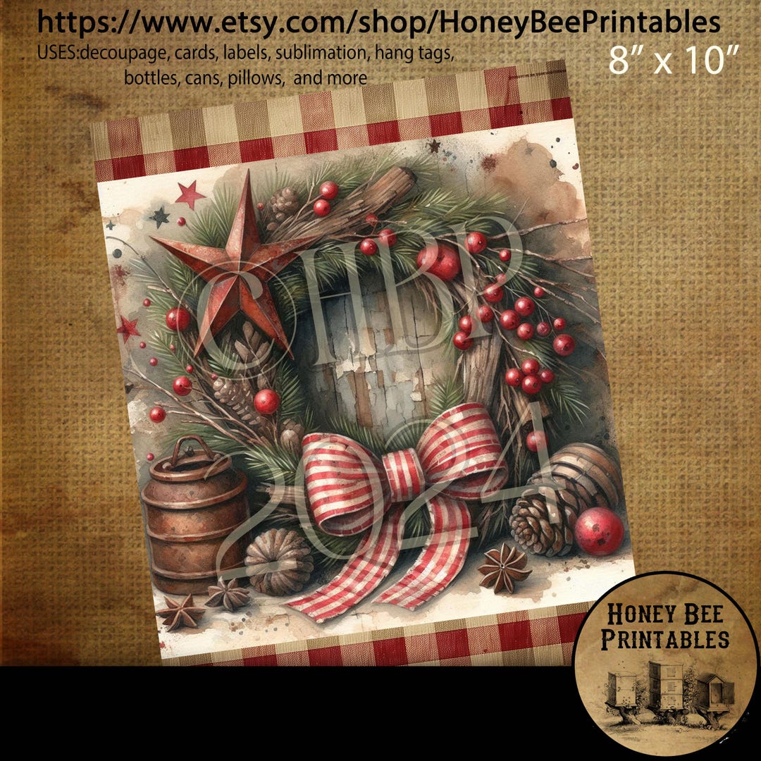 Digital Download, Printable, Decoupage, Vintage, Primitive, Farmhouse ...