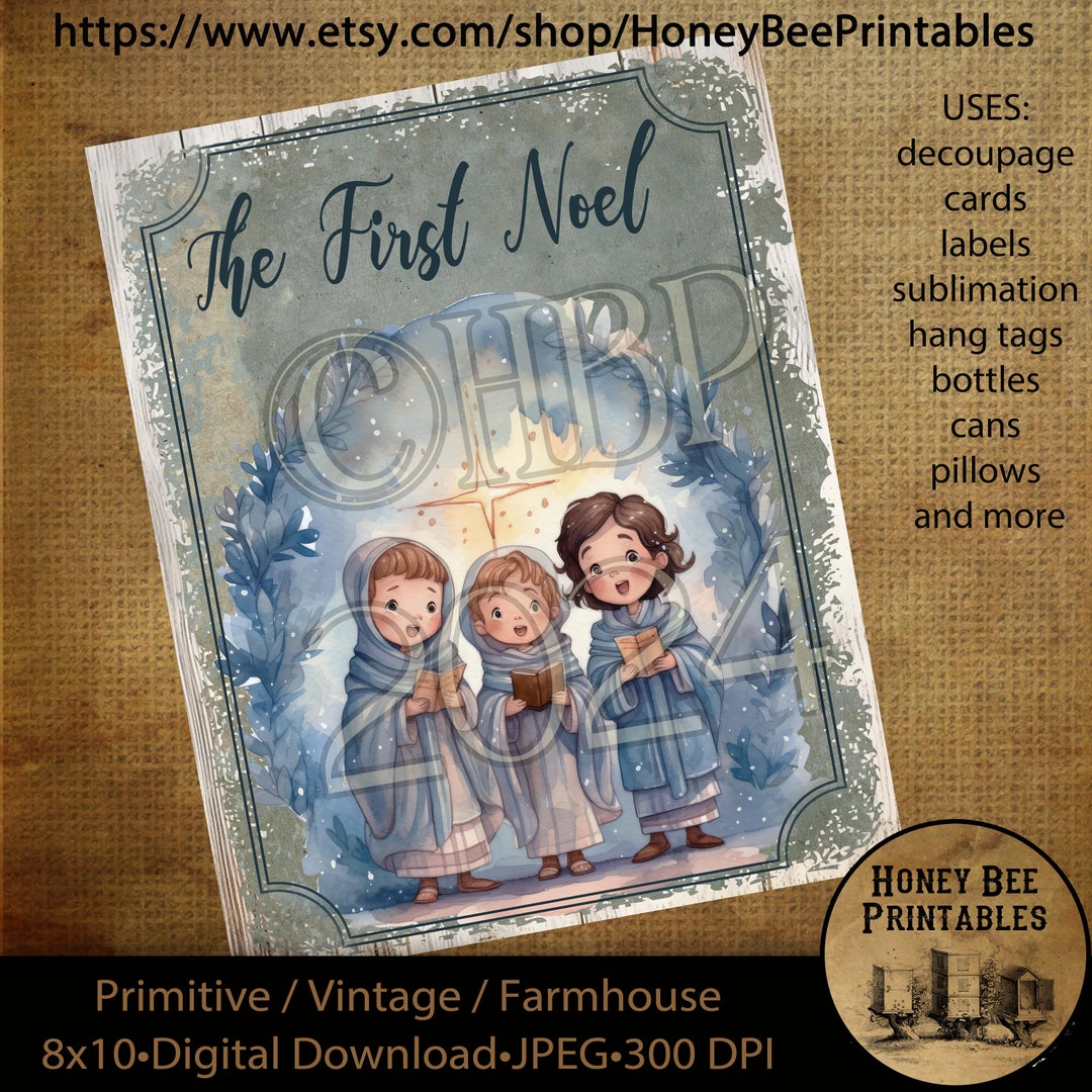 Vintage Primitive Instant Download Printable Decoupage, Christmas ...