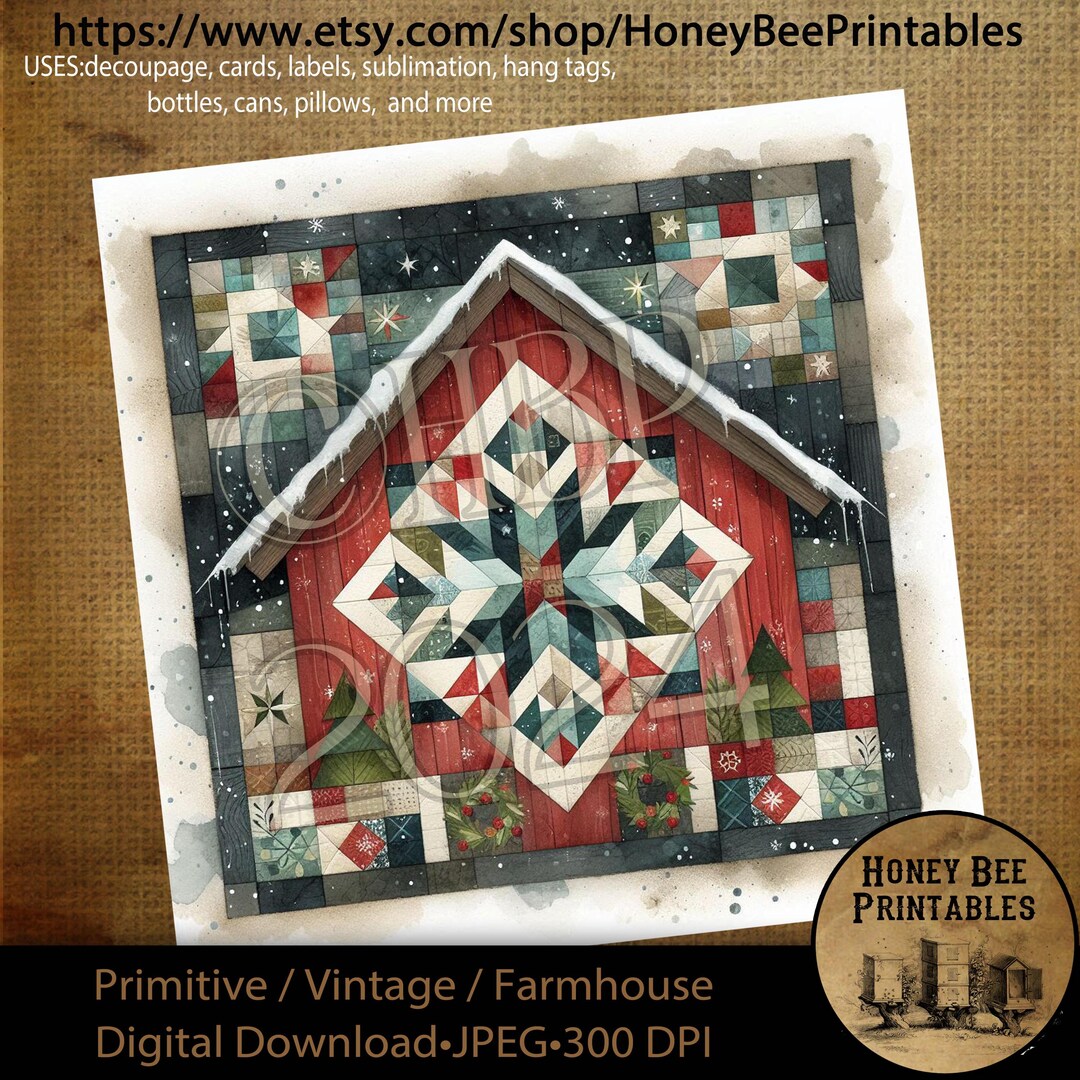 Digital Download, Printable, Decoupage, Primitive, Farmhouse, Vintage ...