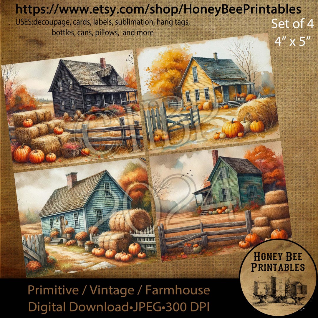 Digital Download, Digital Art, Printable, Decoupage, Vintage, Primitive ...