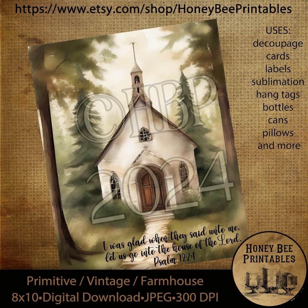 Vintage Primitive Instant Download Printable Decoupage, Religious ...