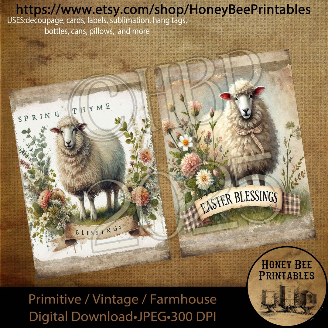 Digital Download, Digital Art, Printable, Decoupage, Primitive, Craft ...