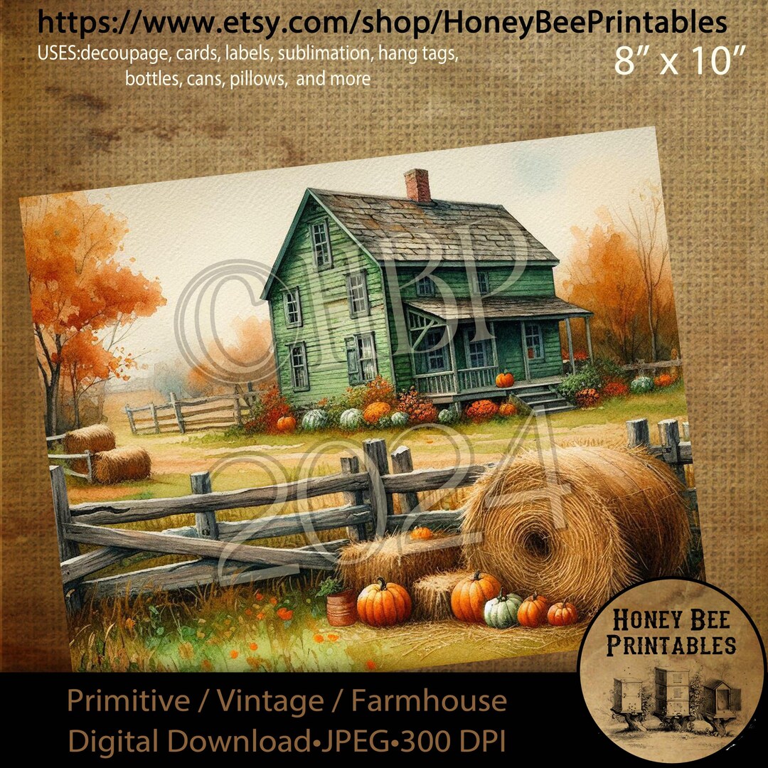 Digital Download, Digital Art, Printable, Decoupage, Primitive, Craft ...