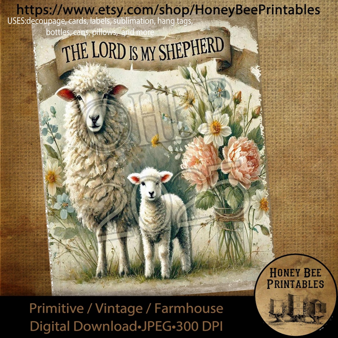 Digital Download, Printable, Decoupage, Primitive, Craft Supplies ...