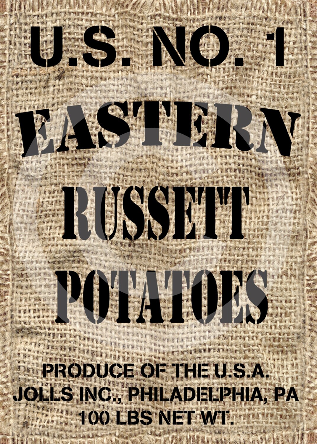 Primitive Potato Burlap Look-printable Digital Feedsack Logo JPEG File ...