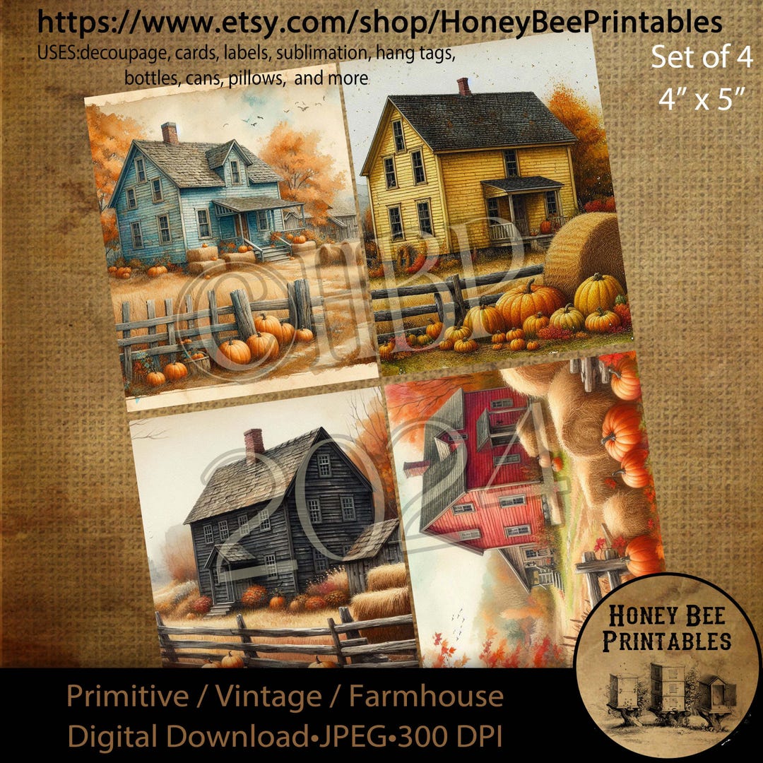 Digital Download, Digital Art, Printable, Decoupage, Vintage, Primitive ...