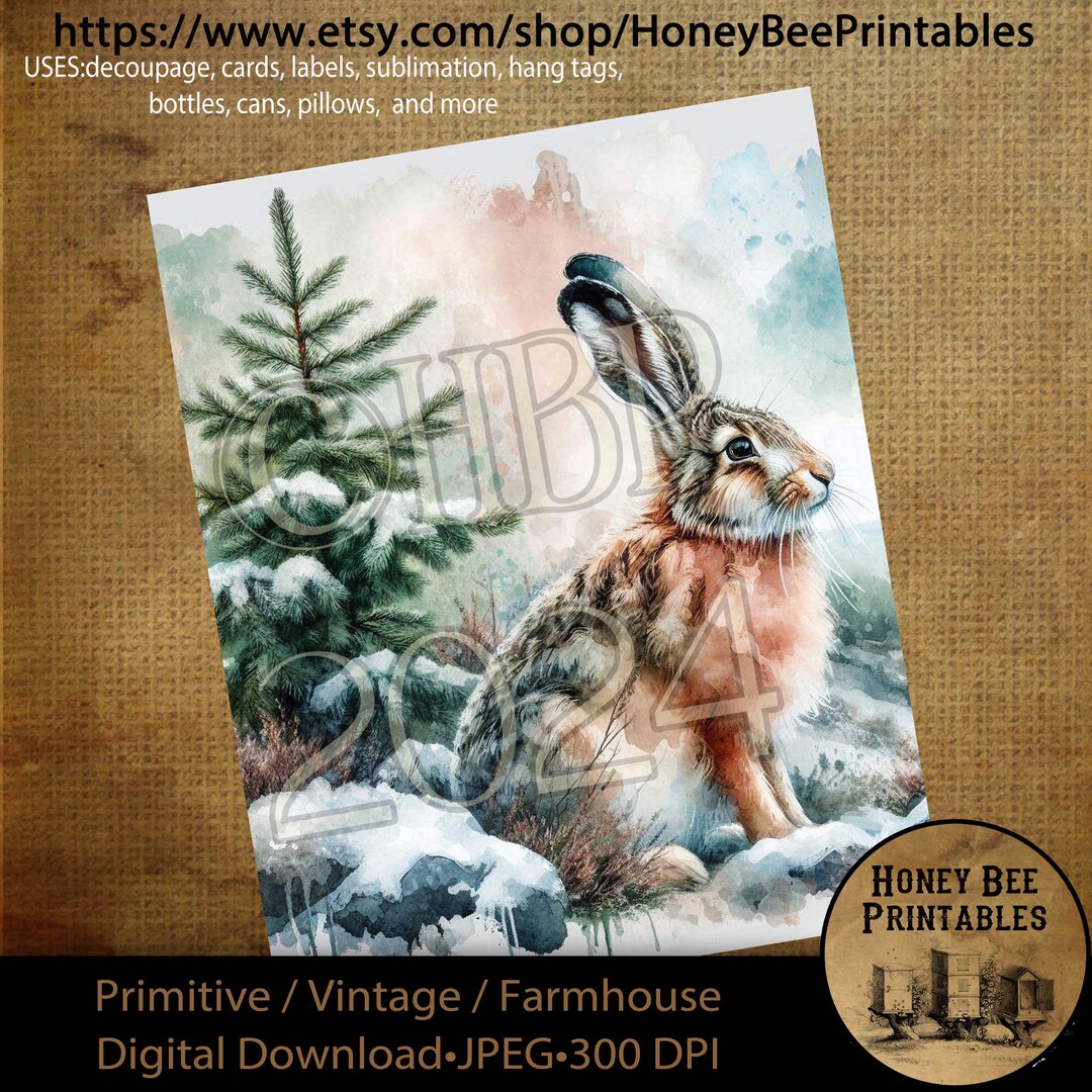 Digital Download, Printable, Decoupage, Primitive, Farmhouse, Craft ...