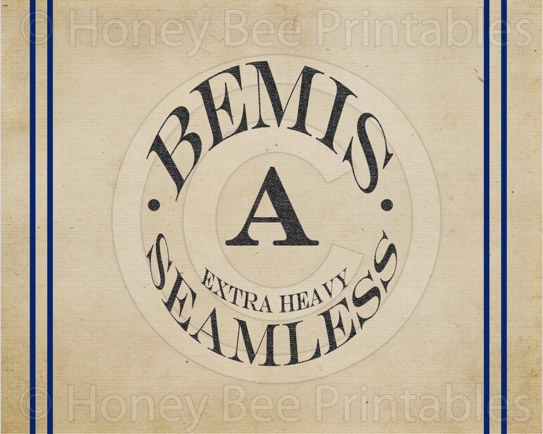 Prim Vintage Bemis A Seamless Blue Striped Grain Feedsack Feed Sack ...